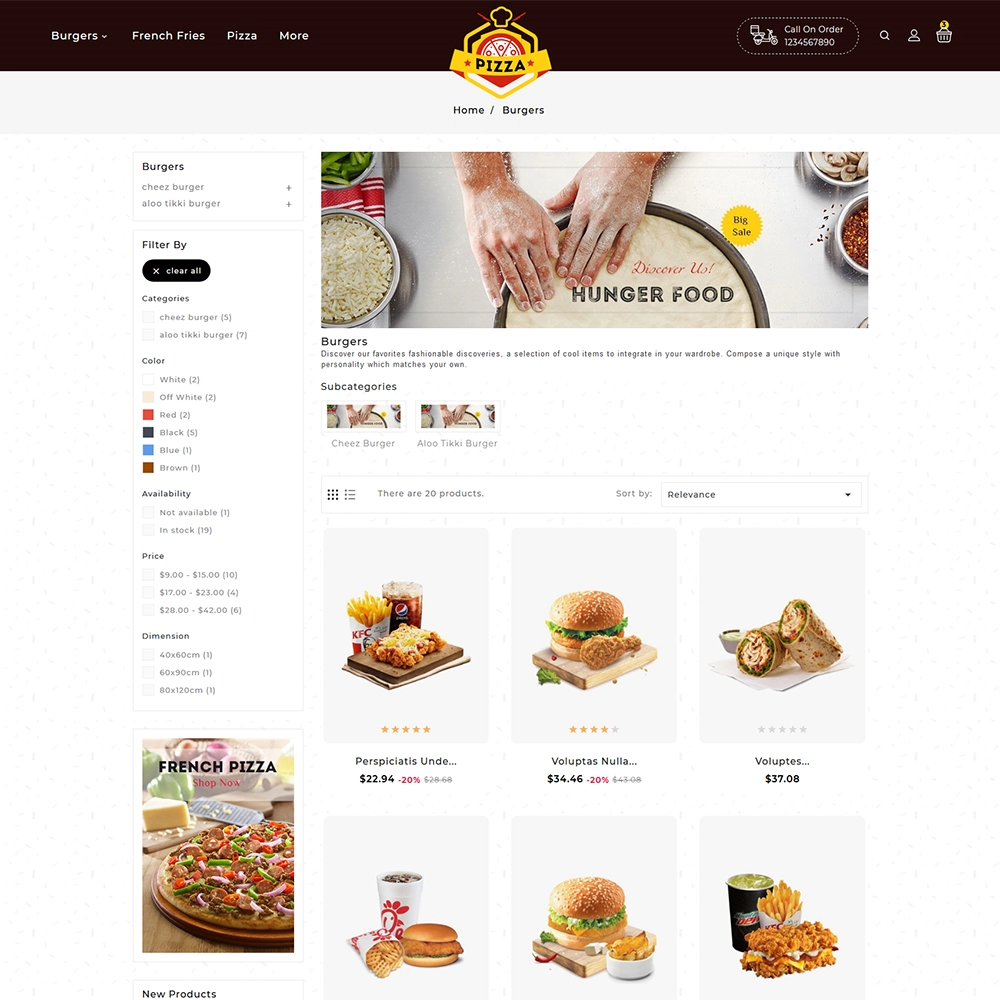 Pizza - Fast Food & Restaurant - Prestashop Responsive Theme