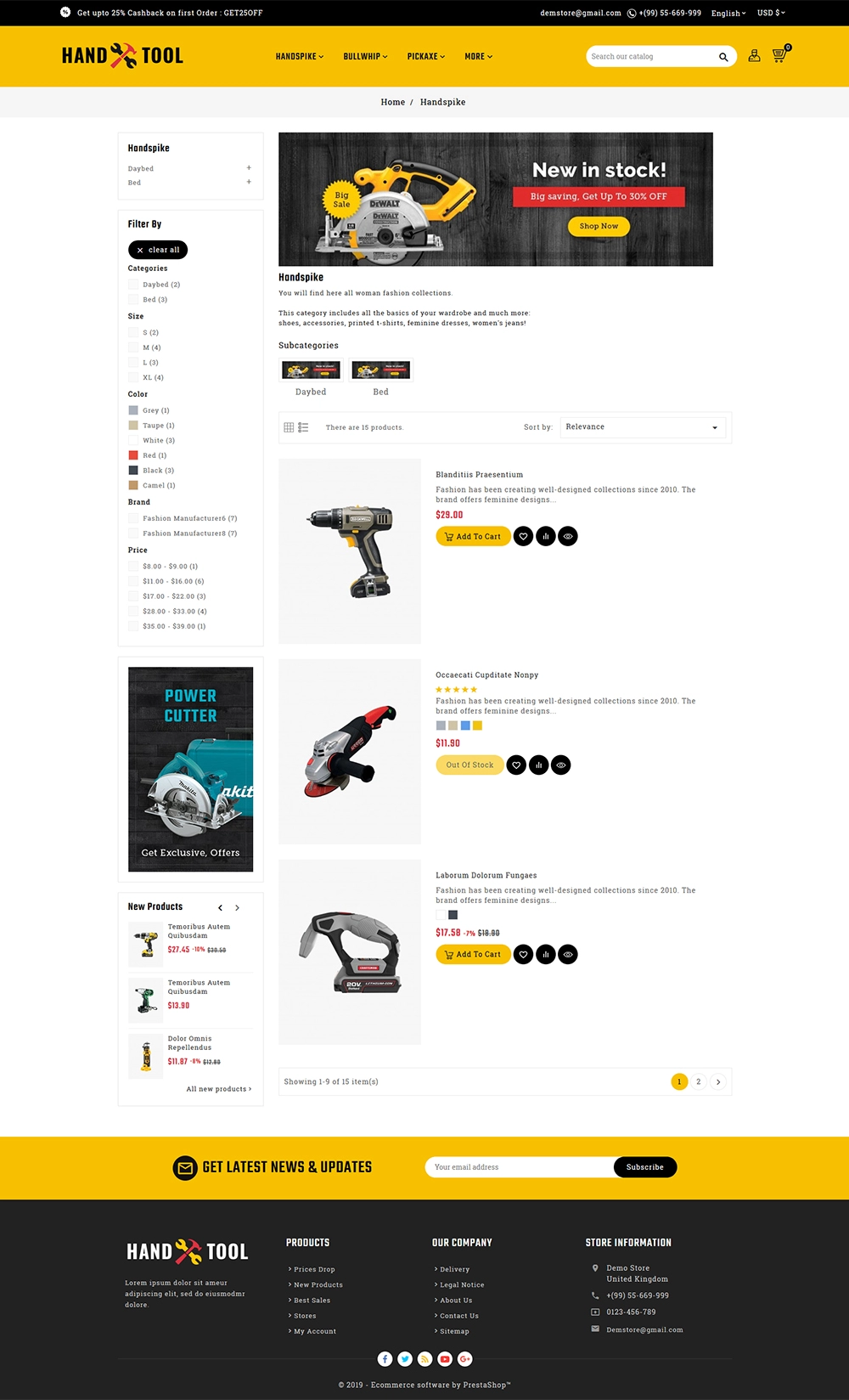 Hand Tools & Power Equipment - Prestashop Responsive Theme