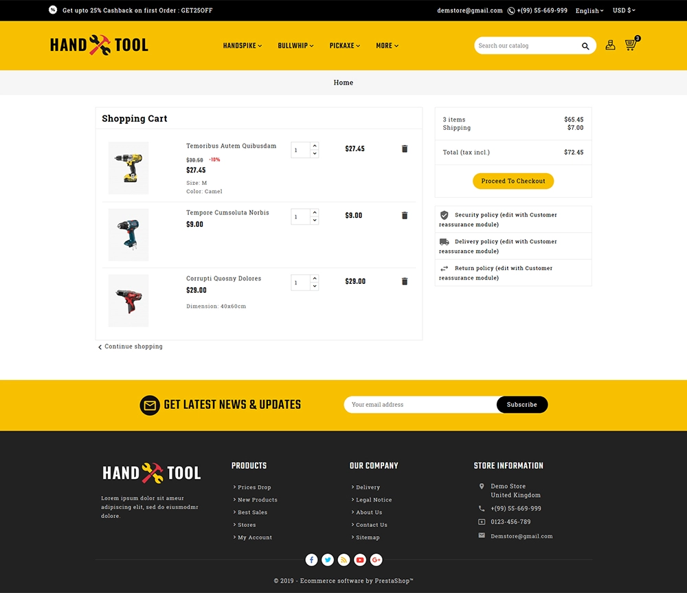 Hand Tools & Power Equipment - Prestashop Responsive Theme