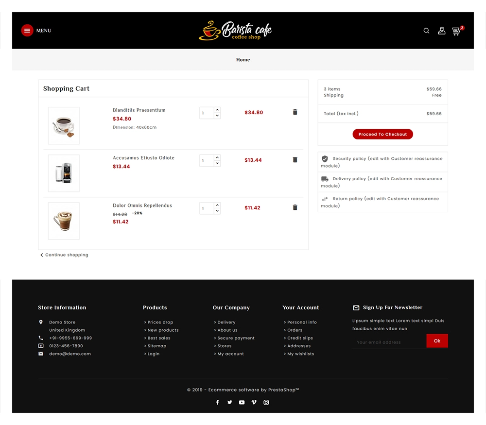 Barista Cafe - Coffee & Drinks - Prestashop Responsive Theme - TemplateTrip
